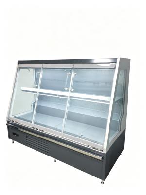 China Commercial Swing & Sliding Door Chiller Low‑E Glass Adjustable Shelves Panoramic Endpanel for sale