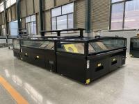 China Plug In Sliding Glass Top Island Freezer Static Cooling Optional Bottom Storage Drawers for sale