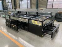 China Plug In Sliding Glass Top Island Freezer Static Cooling Optional Bottom Storage Drawers for sale