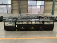 China Plug In Sliding Glass Top Island Freezer Static Cooling Optional Bottom Storage Drawers for sale