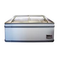 China Sliding Glass Door Commercial Supermarket Island Freezer Plug In Compressor with R290 for sale