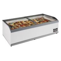 China Sliding Glass Door Commercial Supermarket Island Freezer Plug In Compressor with R290 for sale