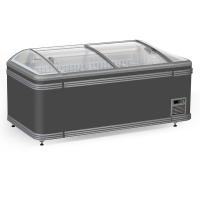China Commercial Supermarket Island Freezer with Glass Sliding Lid for Frozen Food Display for sale