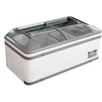 China Commercial Supermarket Island Freezer with Glass Sliding Lid for Frozen Food Display for sale