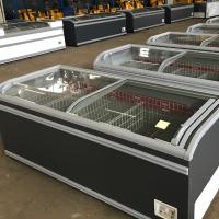China Commercial Supermarket Island Freezer with Glass Sliding Lid for Frozen Food Display for sale