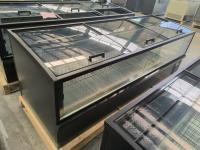 China Large Capacity Sliding Glass Door Commercial Supermarket Island Display Freezer Static Cooling for sale