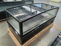 China Large Capacity Sliding Glass Door Commercial Supermarket Island Display Freezer Static Cooling for sale