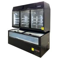 China Switchable Glass Door Freezer Chiller Commercial Display Cabinet With Steel Support R290 for sale