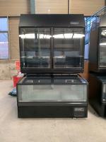 China Switchable Glass Door Freezer Chiller Commercial Display Cabinet With Steel Support R290 for sale