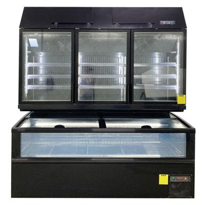 China Switchable Glass Door Freezer Chiller Commercial Display Cabinet With Steel Support R290 for sale