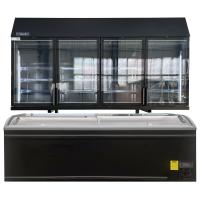 China Switchable Glass Door Freezer Chiller Commercial Display Cabinet With Steel Support R290 for sale