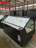 China Transparent Deli Cooler with Curved Glass Stainless Steel Interior and Digital Thermostat for sale