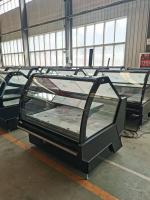 China Transparent Deli Cooler with Curved Glass Stainless Steel Interior and Digital Thermostat for sale