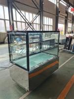 China Commercial Straight Glass Cake Showcase Refrigerated Bakery Display Case With LED Glass Shelves for sale