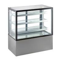 China Commercial Straight Glass Cake Showcase Refrigerated Bakery Display Case With LED Glass Shelves for sale