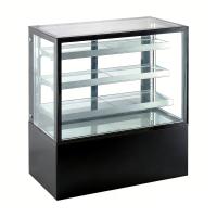 China Commercial Straight Glass Cake Showcase Refrigerated Bakery Display Case With LED Glass Shelves for sale