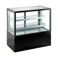 China Commercial Straight Glass Cake Showcase Refrigerated Bakery Display Case With LED Glass Shelves for sale