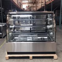 China Curved Glass Cake Display Fridge Plug In Refrigerated Pastry Showcase With LED for sale