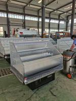 China Semi Vertical Open Type Display Chiller with R290 Refrigerant Four-Sided Transparent Glass and Digital Thermostat for sale