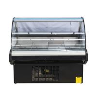China Plug-in Curved Deli Chiller With Storage Cabinet For Fresh Food Display for sale