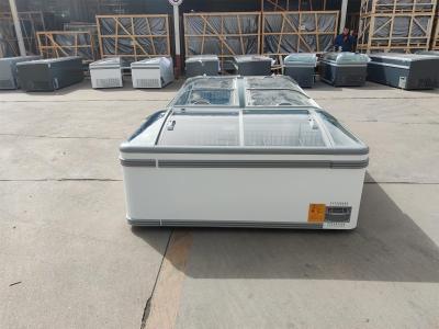 China Supermarket Island Freezer with R290 Refrigerant Static Cooling System and Auto Defrost for sale