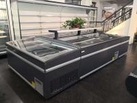China Supermarket Island Freezer with R290 Refrigerant Static Cooling System and Digital Thermostat for sale