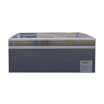 China R290 Static Island Freezer with Low-E Up-Down Sliding Display Glass for sale