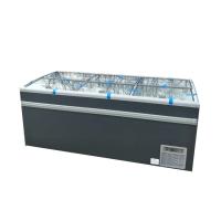 China R290 Static Island Freezer with Low-E Up-Down Sliding Display Glass for sale