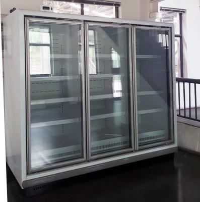 China CRONUS Series Vertical Divided Dairy Display Chiller with Anti‑fog Glass Door for sale