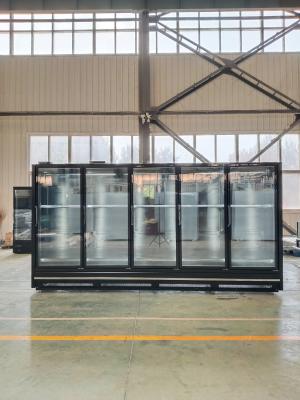 China 3900mm Large Glass Door Freezer Merchandiser for Supermarket Frozen Food Aisles for sale
