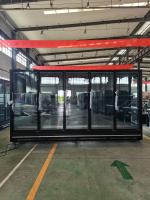 China 3900mm Extra-Long Upright Glass Door Freezer Remote Cabinet for Large Supermarkets for sale