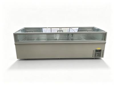 China Plug-in Static Cooling Island Freezer with Low-E Sliding Glass for sale