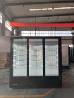 China 1995mm Vertical Glass Door Freezer for Supermarket Frozen Food Display for sale