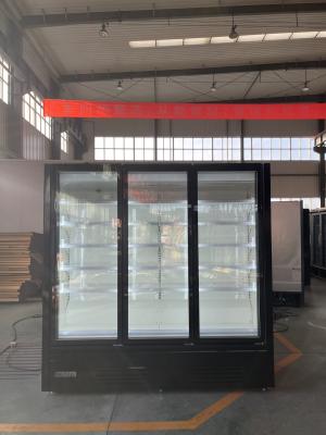 China 1995mm Vertical Glass Door Freezer for Supermarket Frozen Food Display for sale
