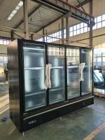China 2620mm Commercial Upright Display Freezer Triple Glazed for Large Supermarkets for sale
