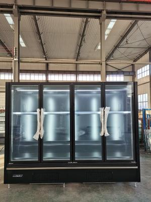 China 2620mm Commercial Upright Display Freezer Triple Glazed for Large Supermarkets for sale