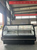 China THEA C Series Commercial Curved Glass Display Case with Lift-Up Door for sale