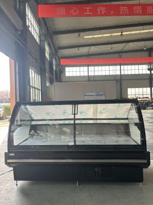 China THEA C Series Commercial Curved Glass Display Case with Lift-Up Door for sale