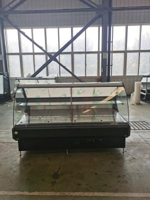 China NARO Series Commercial Curved Glass Display Case with Lift-Up Door for sale