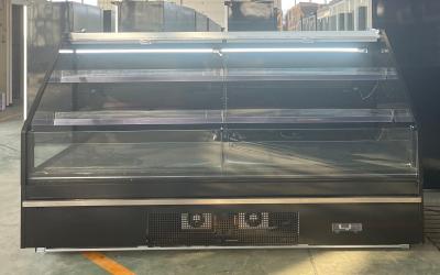China 2500MM Remote Semi‑vertical Deli Chiller for Low‑Noise Operation & Panoramic Clear Glass for sale
