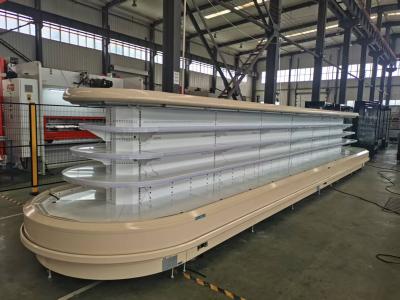 China RHEA 375M Series Island-Style Multi-Level Food Display Cabinet Commercial Vegetable Refrigerator for sale