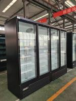 China Commercial Glass Door Refrigerator 4 Door Upright Display Fridge with Adjustable Shelves for Supermarket for sale