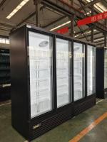China Commercial Glass Door Refrigerator 4 Door Upright Display Fridge with Adjustable Shelves for Supermarket for sale