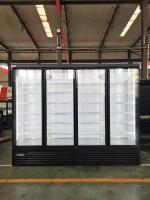 China Commercial Glass Door Refrigerator 4 Door Upright Display Fridge with Adjustable Shelves for Supermarket for sale