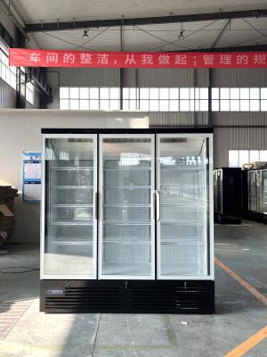 China 3 Door Upright Commercial Freezer Glass Door Display Freezer 5 Layers Adjustable Shelves for sale