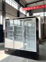 China 3 Door Upright Commercial Freezer Glass Door Display Freezer 5 Layers Adjustable Shelves for sale