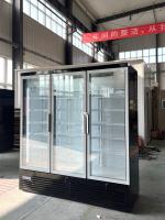 China 3 Door Upright Commercial Freezer Glass Door Display Freezer 5 Layers Adjustable Shelves for sale