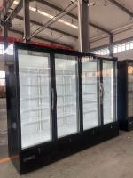 China Plug-in Commercial Upright Display Freezer 4 Door Glass Door Freezer for Supermarket for sale