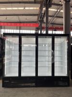 China Plug-in Commercial Upright Display Freezer 4 Door Glass Door Freezer for Supermarket for sale
