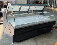 China 2000MM Supermarket Deli Display Counter with Stainless Interior & Dual Inner Shelves for sale